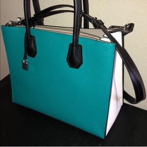 Michael Kors | Bags | Michael Kors Mercer Colorblock Leather Cross Body ...